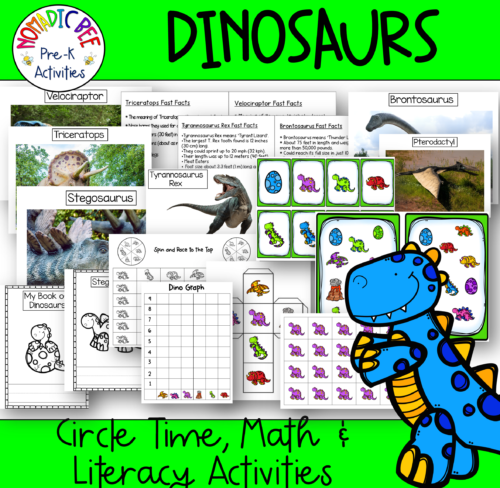 Dinosaur Math & Literacy Printables - NBpreKactivities