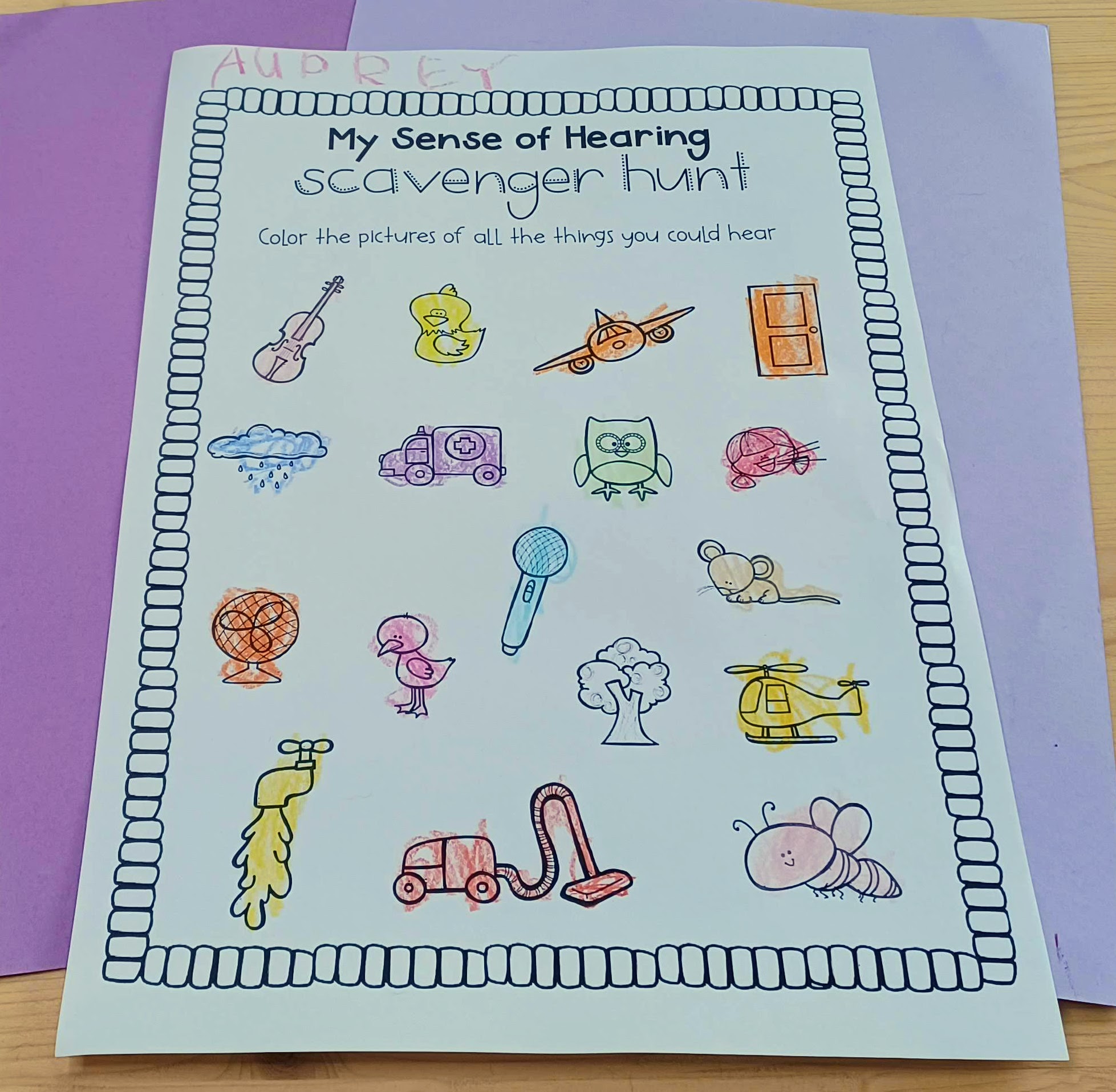 Sense of Hearing Scavenger Hunt - NBpreKactivities