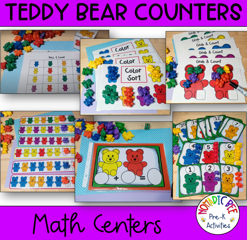 Teddy Bear Counters Math Centers - NBpreKactivities
