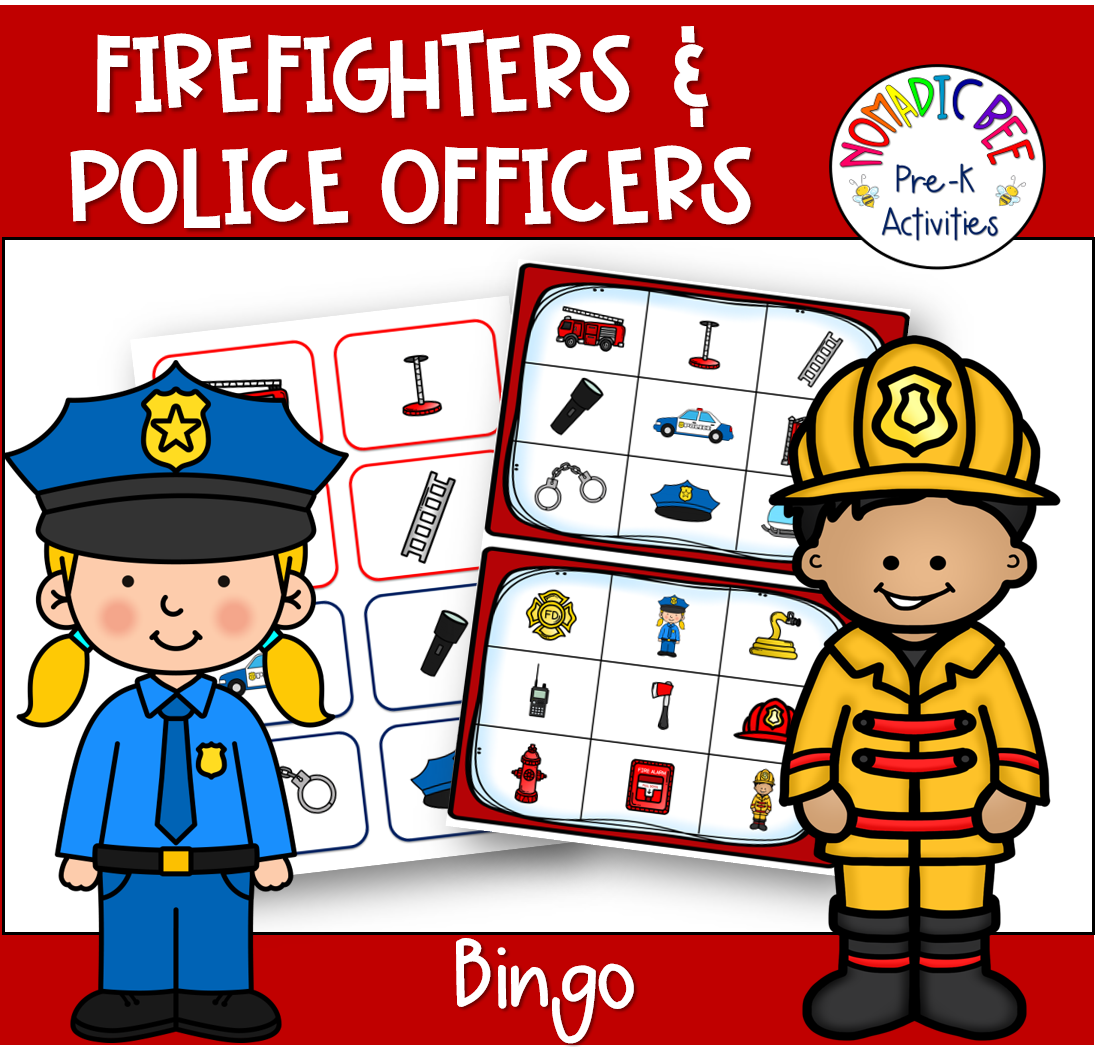 Firefighters & Police Officers Bingo - NBpreKactivities