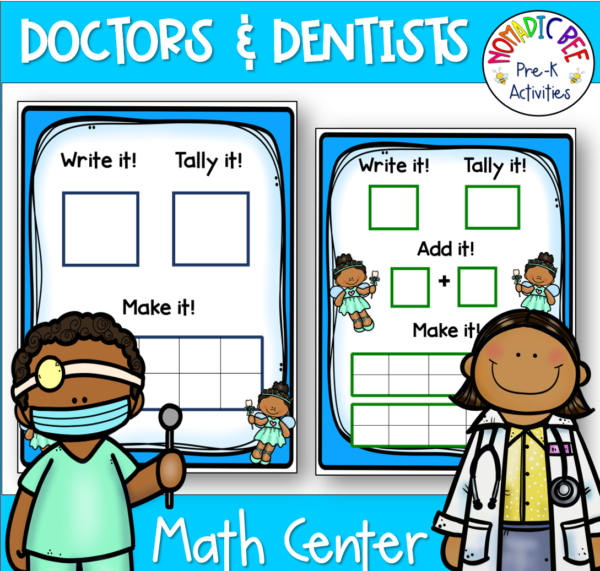 Write it, Tally it, Add it, Write it Math Center - NBpreKactivities