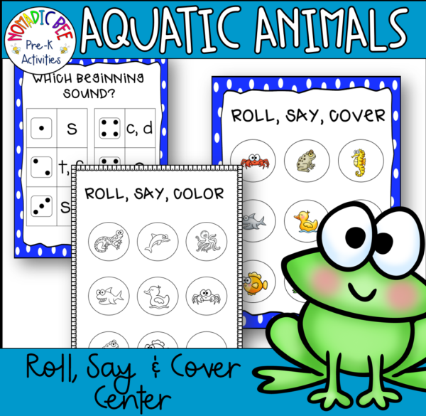 Roll, Say & Color/ Cover Literacy Center - NBpreKactivities