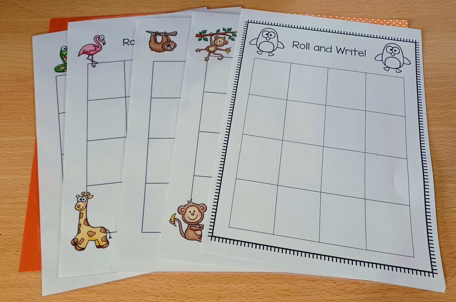 Zoo Animals Themed Roll & Write Math Center - NBpreKactivities