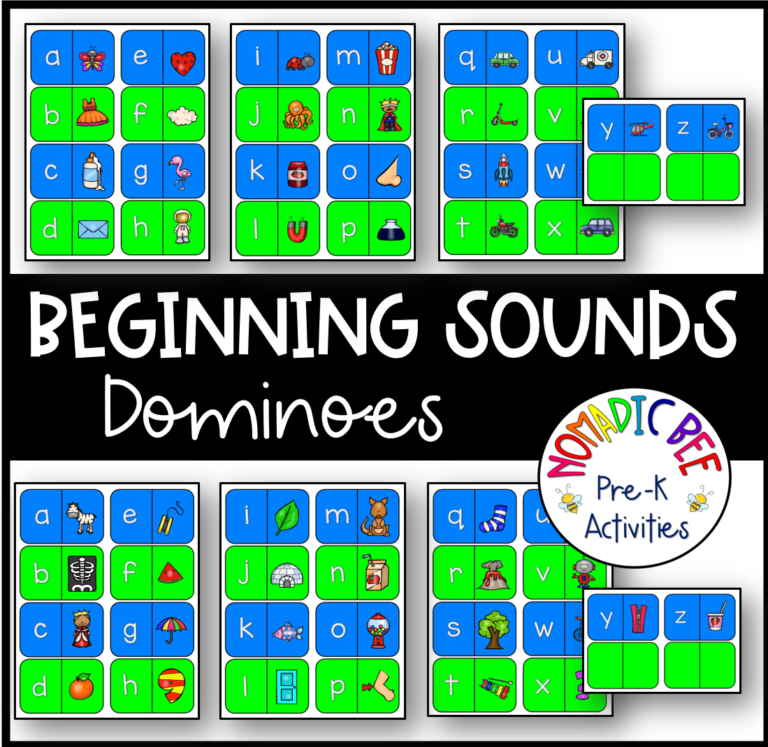 Alphabet Beginning Sounds Dominoes - NBpreKactivities
