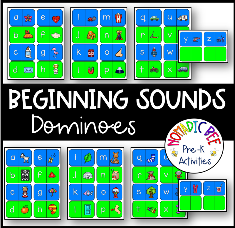 Alphabet Beginning Sounds Dominoes - NBpreKactivities