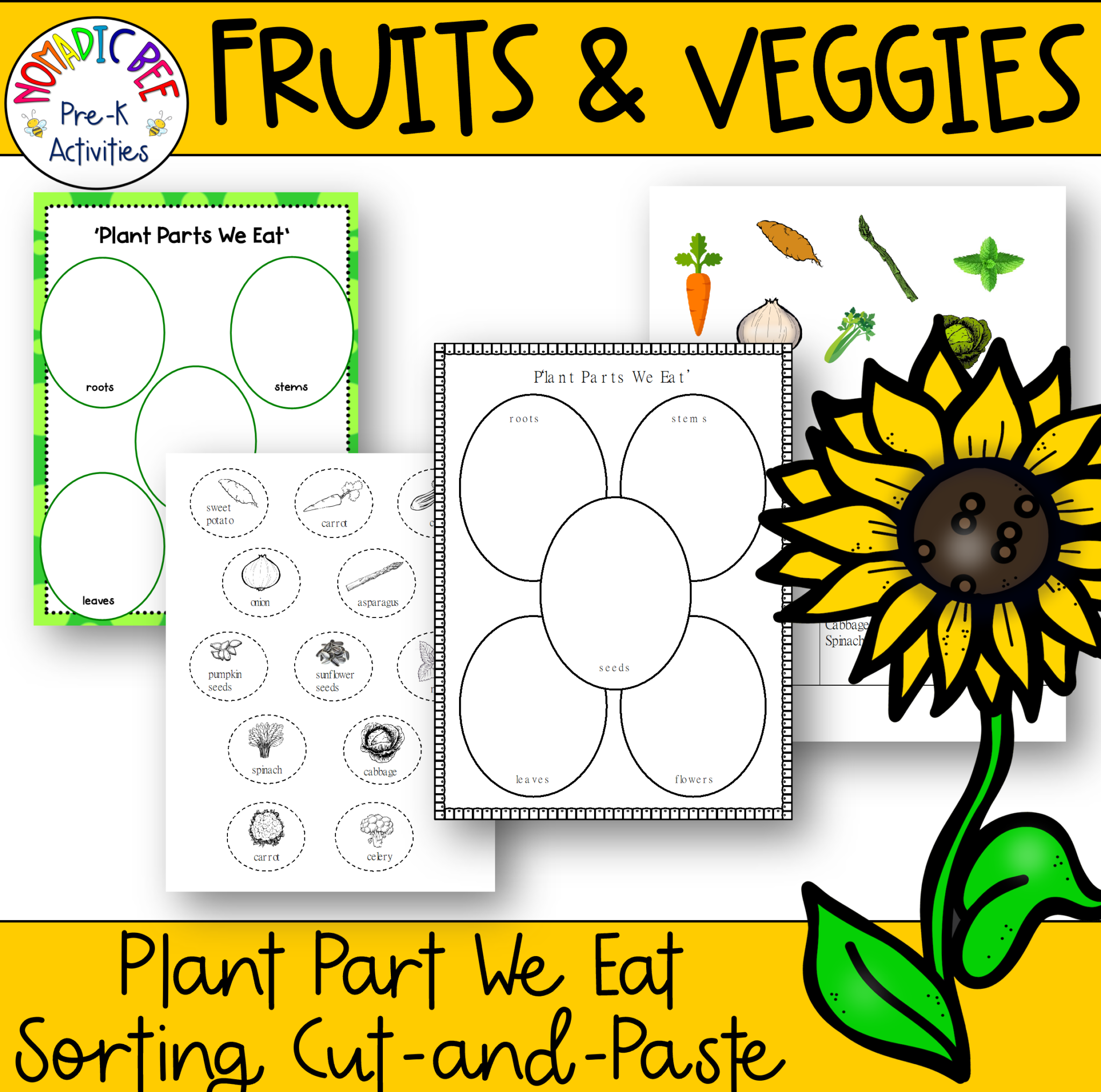Plant Parts We Eat Cut-and-Paste - NBpreKactivities
