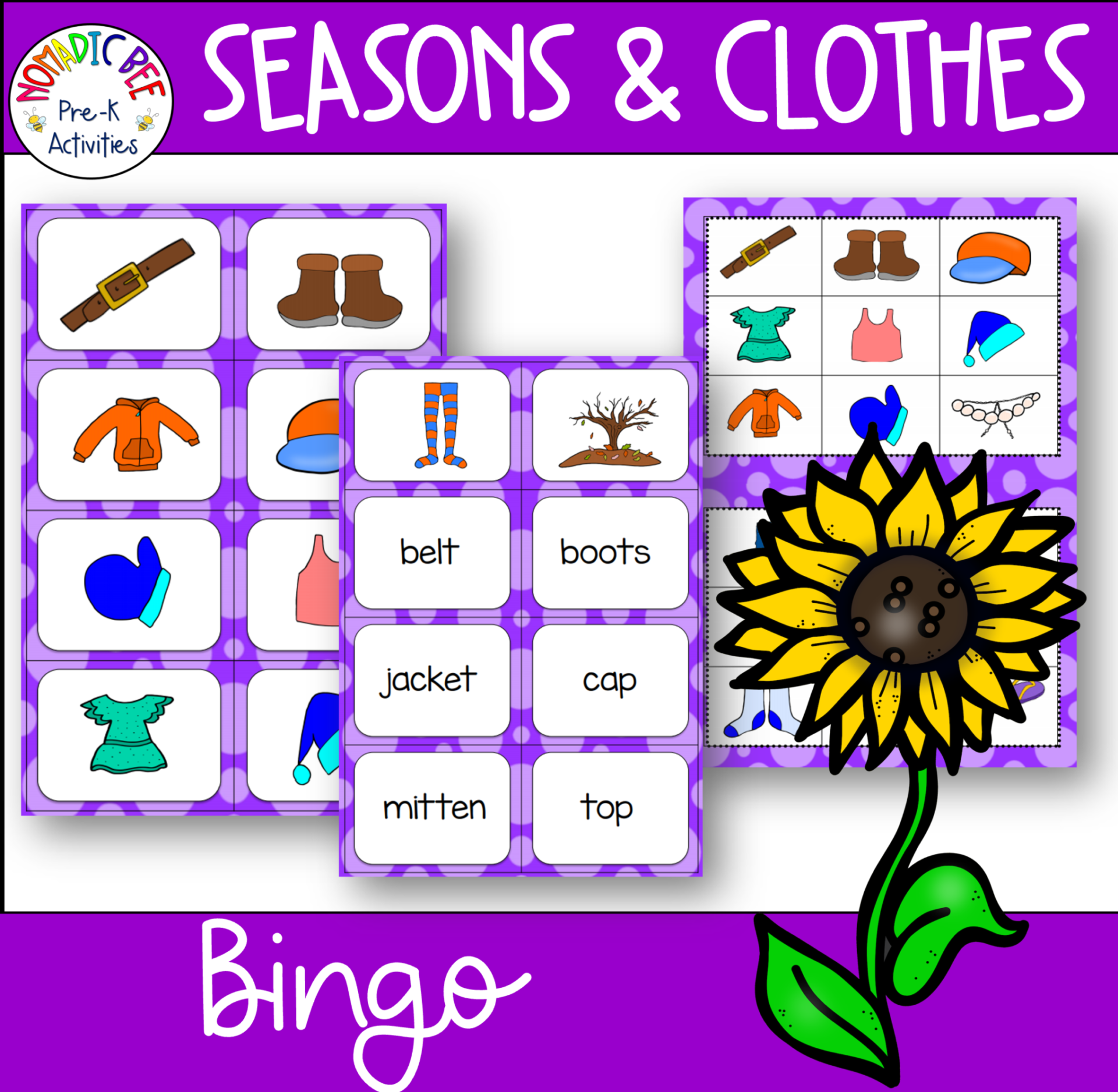 Seasons & Clothes Themed Bingo - NBpreKactivities