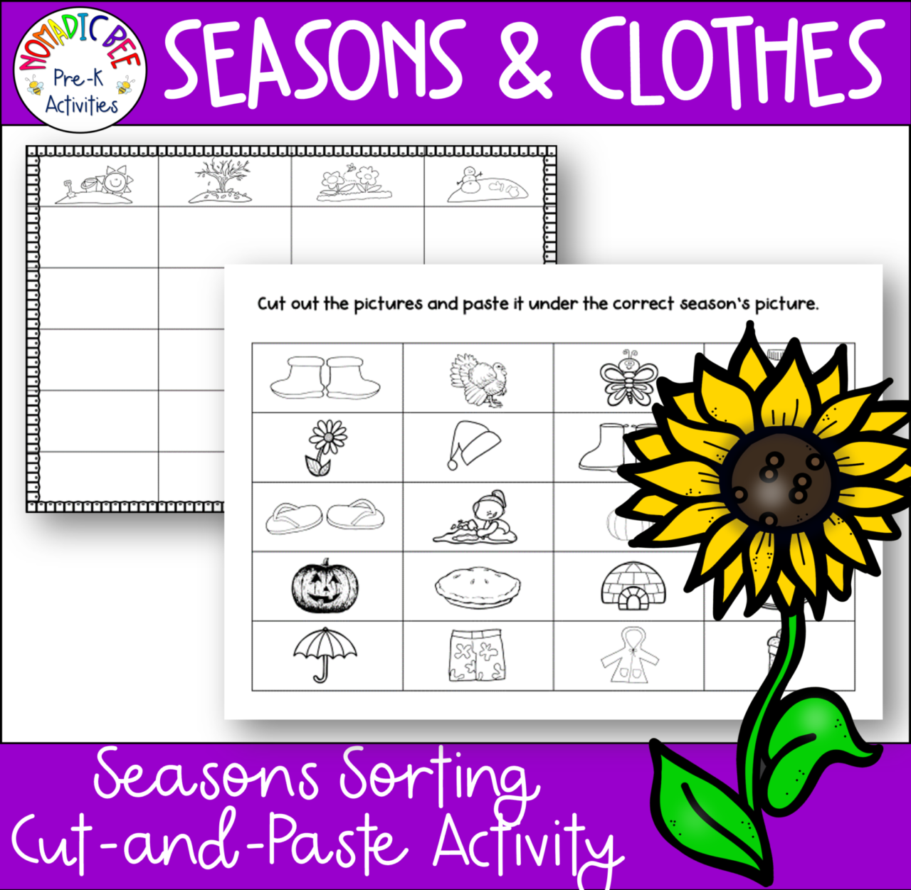 Seasons Themed Cut-and-Paste - NBpreKactivities