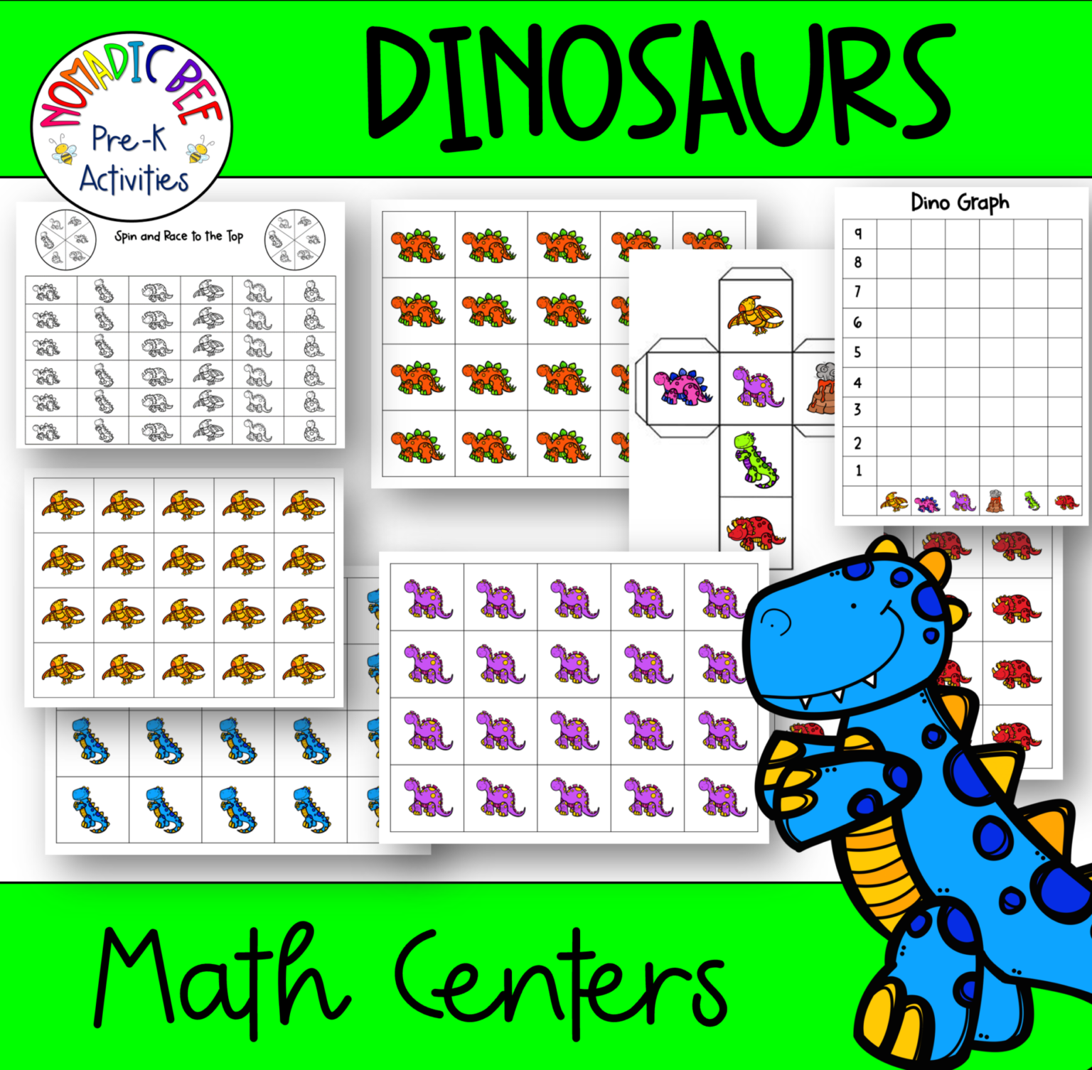Dinosaurs Themed Grid Game - NBpreKactivities