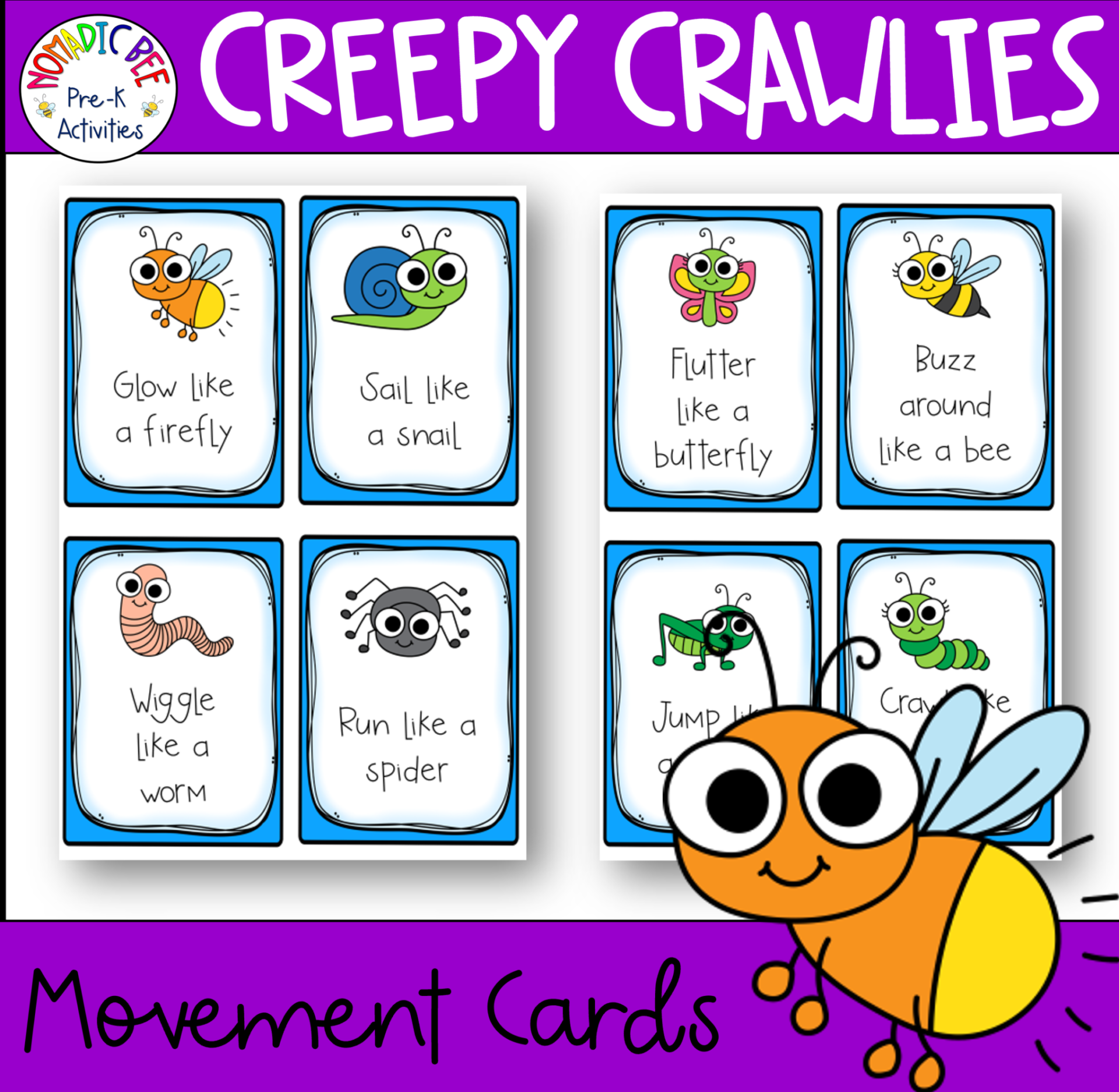 Insects Themed Movement Cards - NBpreKactivities