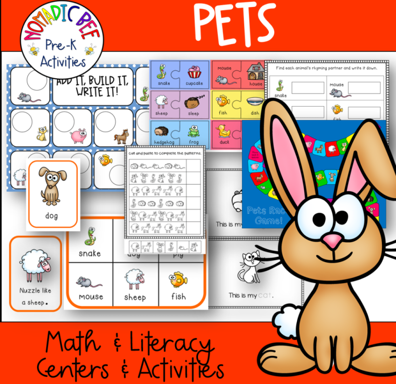 Pets Themed Board Race - NBpreKactivities