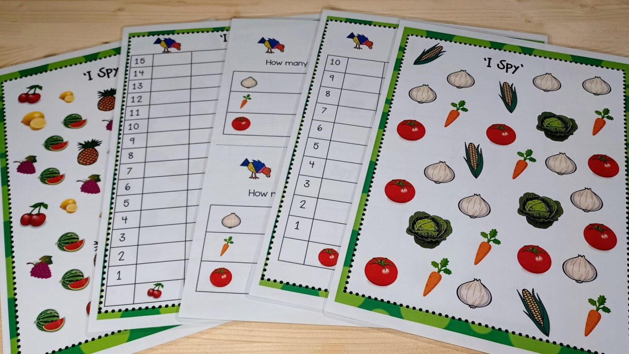 Fruits & Veggies Themed I Spy Graphing Activity - NBpreKactivities