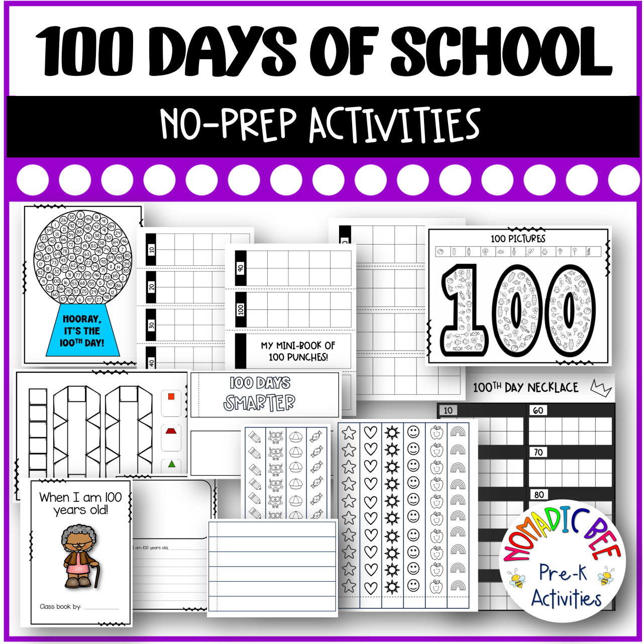 100 Days of School Activities - NBpreKactivities